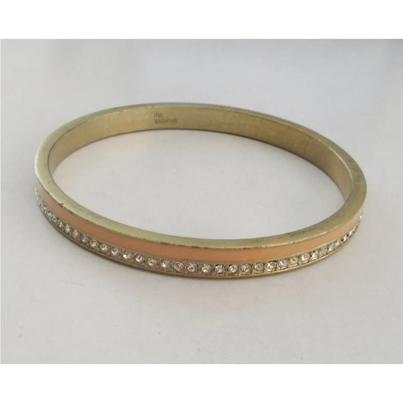 Lia Sophia | Jewelry | New Lia Sophia Bracelet Bangle In Gold Finish W Thin Peach Enamel ...